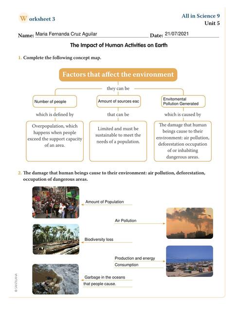 The Impact of Human Activities on Earth | Maria Fer. Aguilar | uDocz