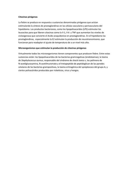 Citocinas Pirógenas | IOVANNY CRUZ OJEDA | uDocz