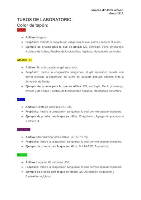 Tubos de Laboratorio | IOVANNY CRUZ OJEDA | uDocz