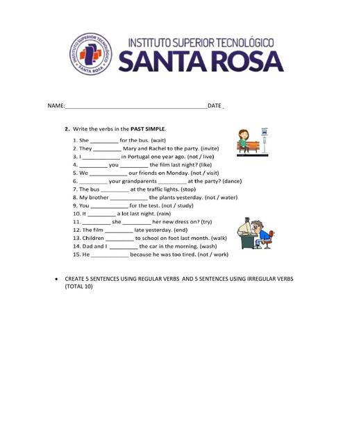 Practice Simple Plast Regular Verbs | Dexter golemtex | uDocz