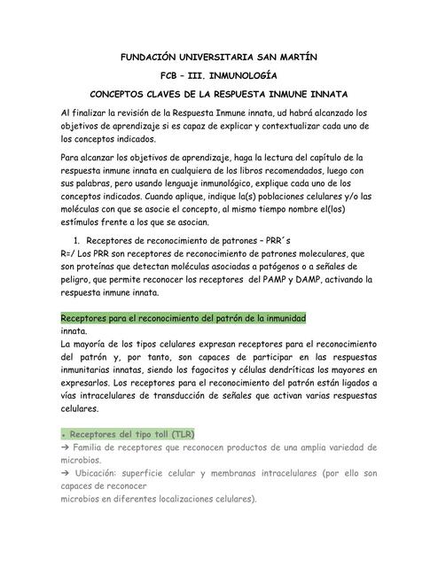 Conceptos Claves de la Respuesta Inmune Innata | Luis Camilo Obregon ...