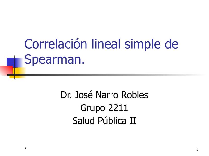 Correlación lineal simple de Spearman | IOVANNY CRUZ OJEDA | uDocz
