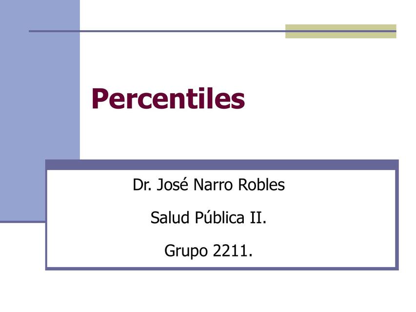 Percentiles en epidemiología | IOVANNY CRUZ OJEDA | uDocz