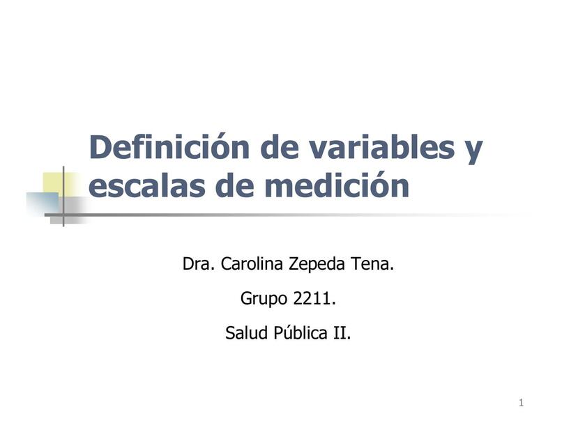 Definición de variables y escalas de medición | IOVANNY CRUZ OJEDA | uDocz