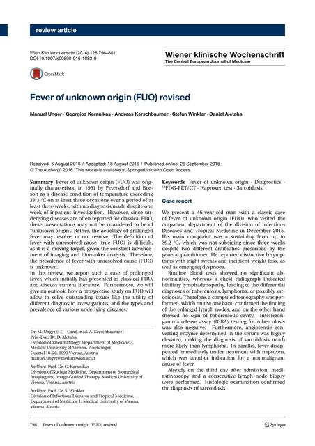 Fever of unknown origin revised | Jessy González | uDocz