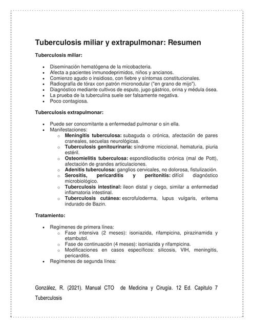 Elementos de importancia -Tuberculosis miliar y extrapulmonar | Sharon ...