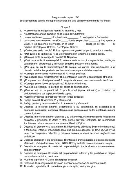 Preguntas de repaso IBC bloque 1 y 2 | IOVANNY CRUZ OJEDA | uDocz