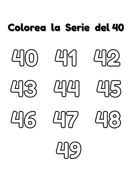 Colorea la serie del 40 | Educación Especial | uDocz