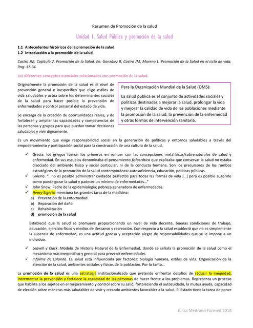 Resumen promocion a la salud bloque 1 | IOVANNY CRUZ OJEDA | uDocz