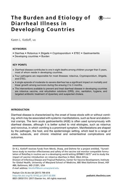 The burden and etiology of diarrhea illness | Jessy González | uDocz