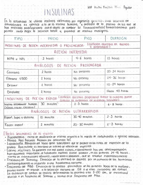 Insulinas | Angélica Mena | uDocz