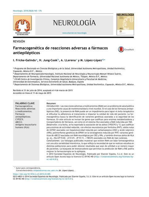 Farmacogenética de reacciones adversas a fármacos | Sharon Velazquez.A | uDocz