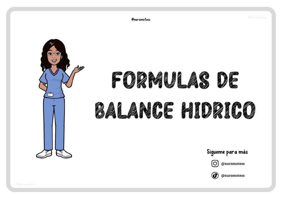 Formulas de balance hidrico @nursenotess | Nursenotess | uDocz