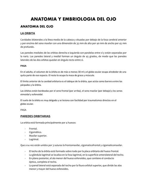 Anatomía y embriología del ojo | Roxana López | uDocz