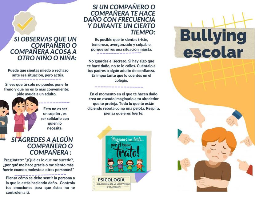 Tríptico sobre el Bullying Acoso Escolar Creativo | Daniela De | uDocz