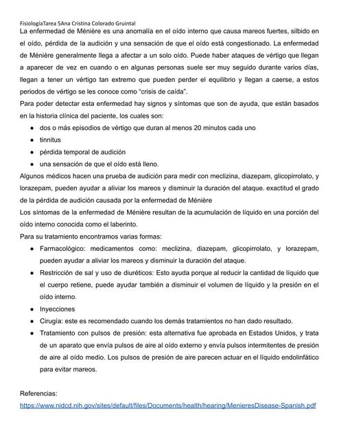 Enfermedad de Ménière resumen | IOVANNY CRUZ OJEDA | uDocz
