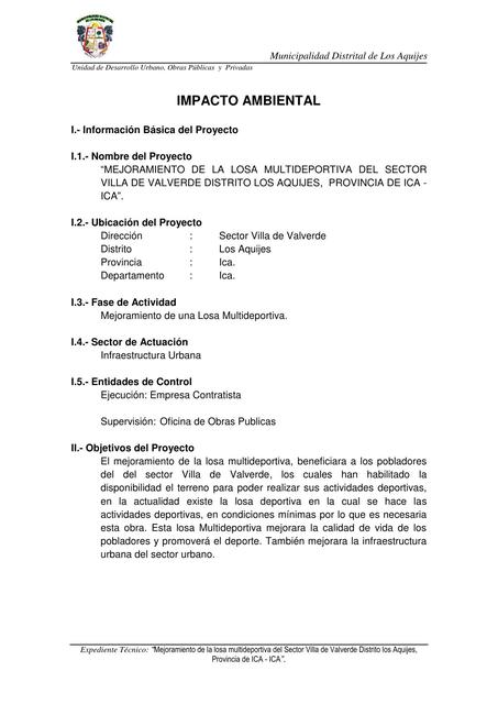 500 INFORME DE IMPACTO AMBIENTAL | Luis Rojas | uDocz