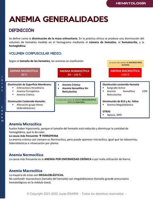 Anemia Generalidades | Estefani Chávez | uDocz