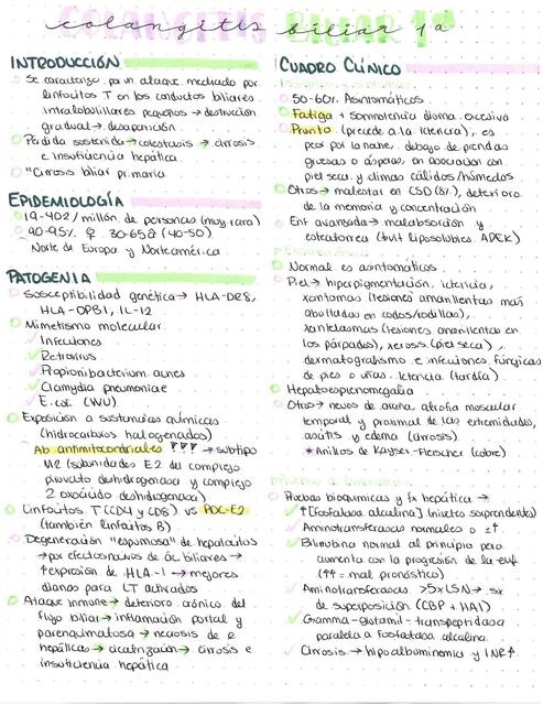 Colangitis biliar primaria resumen | IOVANNY CRUZ OJEDA | uDocz