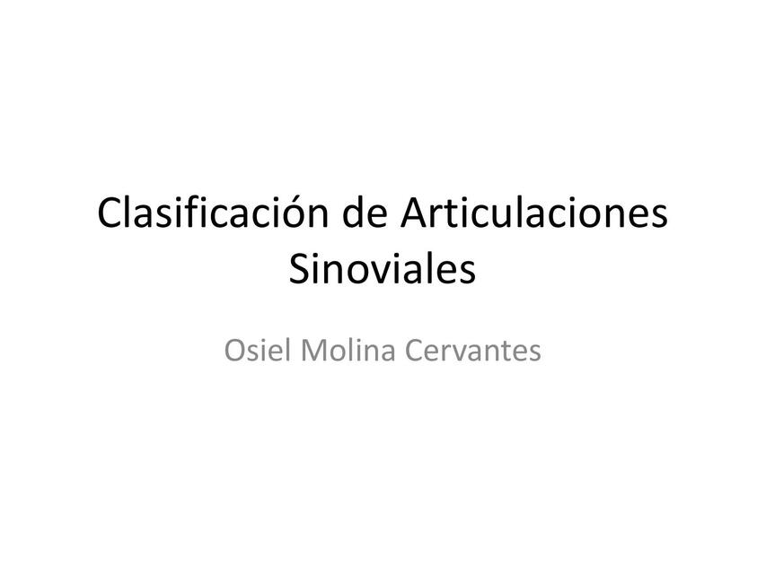 Clasificación de Articulaciones Sinoviales | Jessy González | uDocz