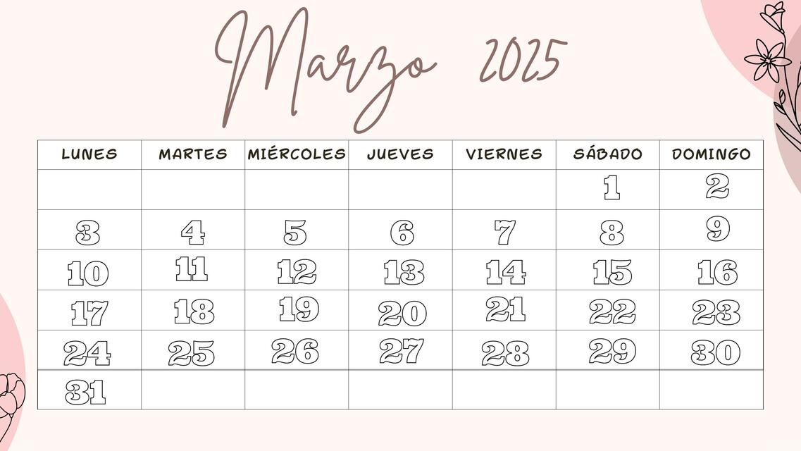 Calendario marzo 2025 | Educación Especial | uDocz