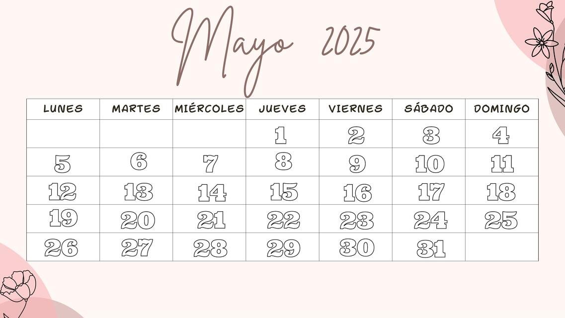 Calendario Mayo 2025 | Educación Especial | uDocz