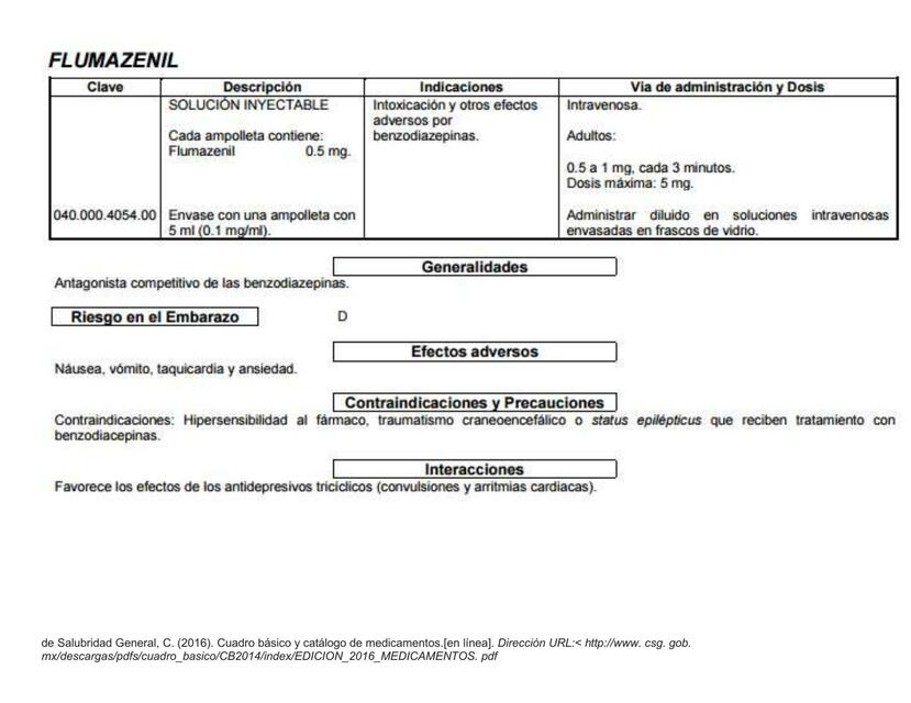 Flumazenil-cuadro básico usos e indicaciones | Sharon Velazquez.A | uDocz