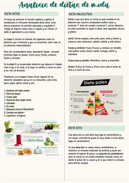 ANALISIS DE DIETAS DE MODA | Sandy | uDocz