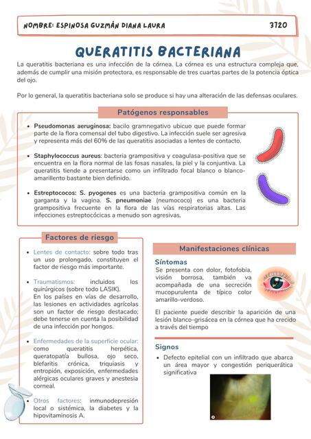 Queratitis Bacteriana | IOVANNY CRUZ OJEDA | uDocz