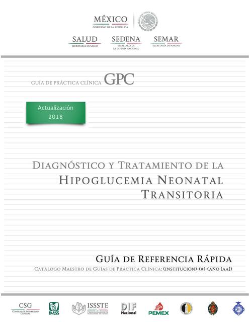 Hipoglucemia neonatal guía rápida | Jessy González | uDocz