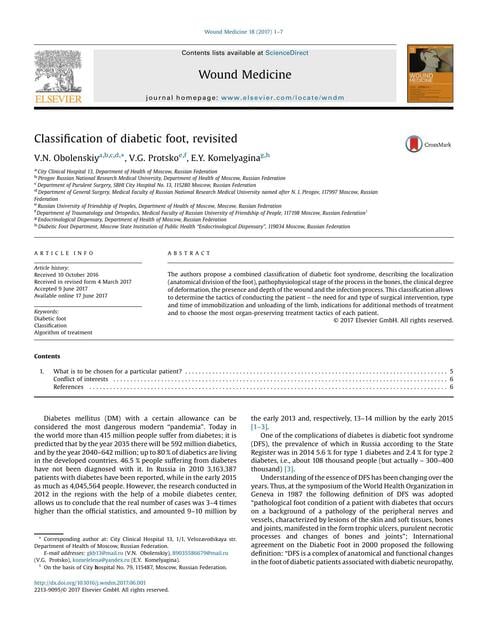 Classification of Diabetic Foot | Jessy González | uDocz