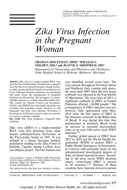 Zika Virus Infection in the Pregnant Woman | Jessy González | uDocz