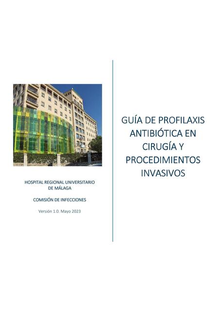 Guía De Profilaxis Antibiótica En Cirugía Y Procedimientos Invasivos 3504