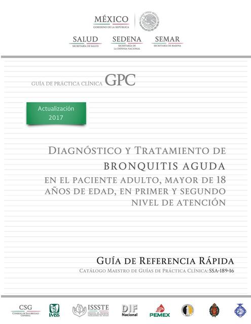 Bronquitis aguda en adultos Guía rápida | Jessy González | uDocz