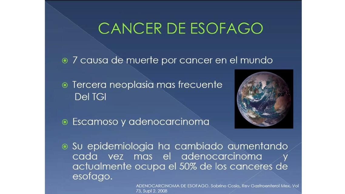 Cáncer de esofago clase | IOVANNY CRUZ OJEDA | uDocz