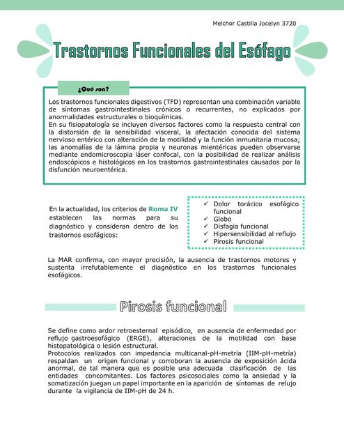 Trastornos funcionales del esófago | IOVANNY CRUZ OJEDA | uDocz