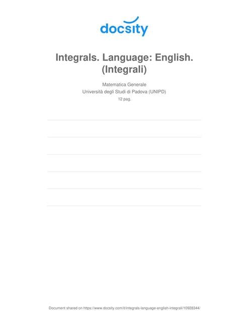 integrals language english integrals | Diego Covarrubias | uDocz