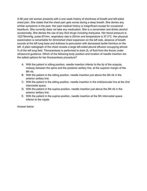 Toracocentesis Caso clínico | Iván Ayala Collado | uDocz