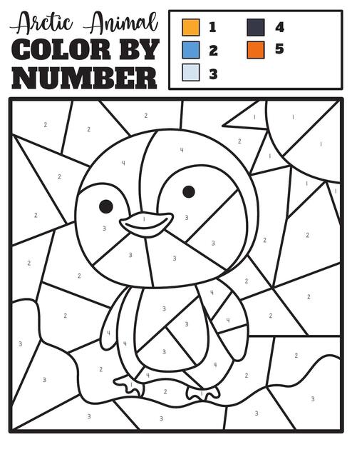 Colorear por números Animales del Ártico | Adriana perez villarreal | uDocz