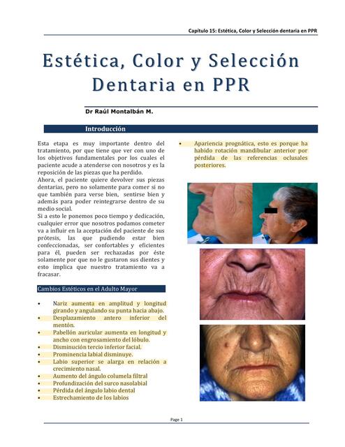 Cap tulo 15 Estética Color y Selección Dentaria en PPR | Fernando PC | uDocz