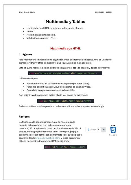 3. Multimedia y Tablas | Sofía | uDocz