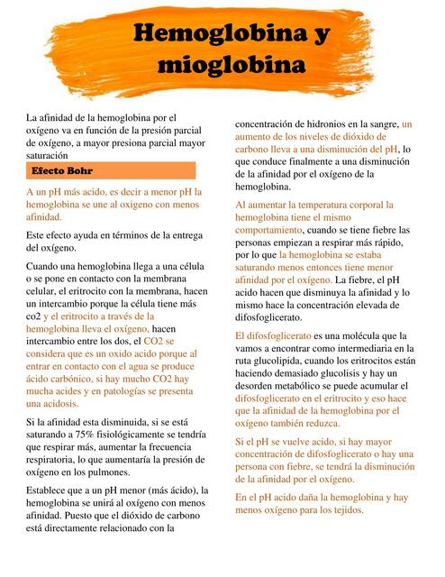 Hemoglobina y mioglobina | Angelita Timana | uDocz