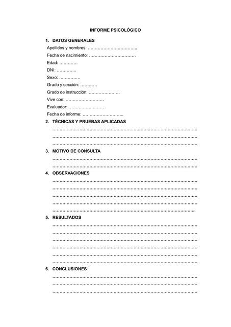 Informe Psicológico | gabriel | uDocz