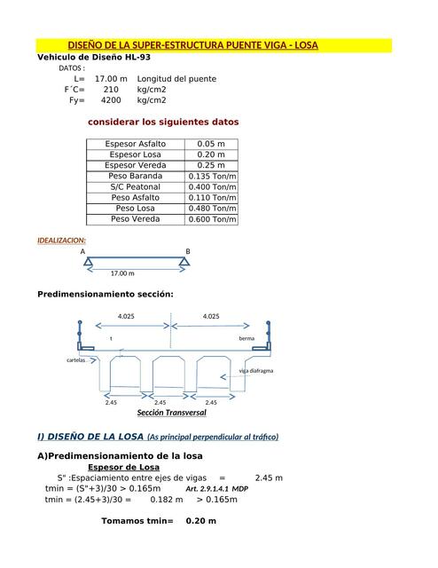 Diseño de la Super- Estructura Puente Viga- Losa | Hector Madrid | uDocz