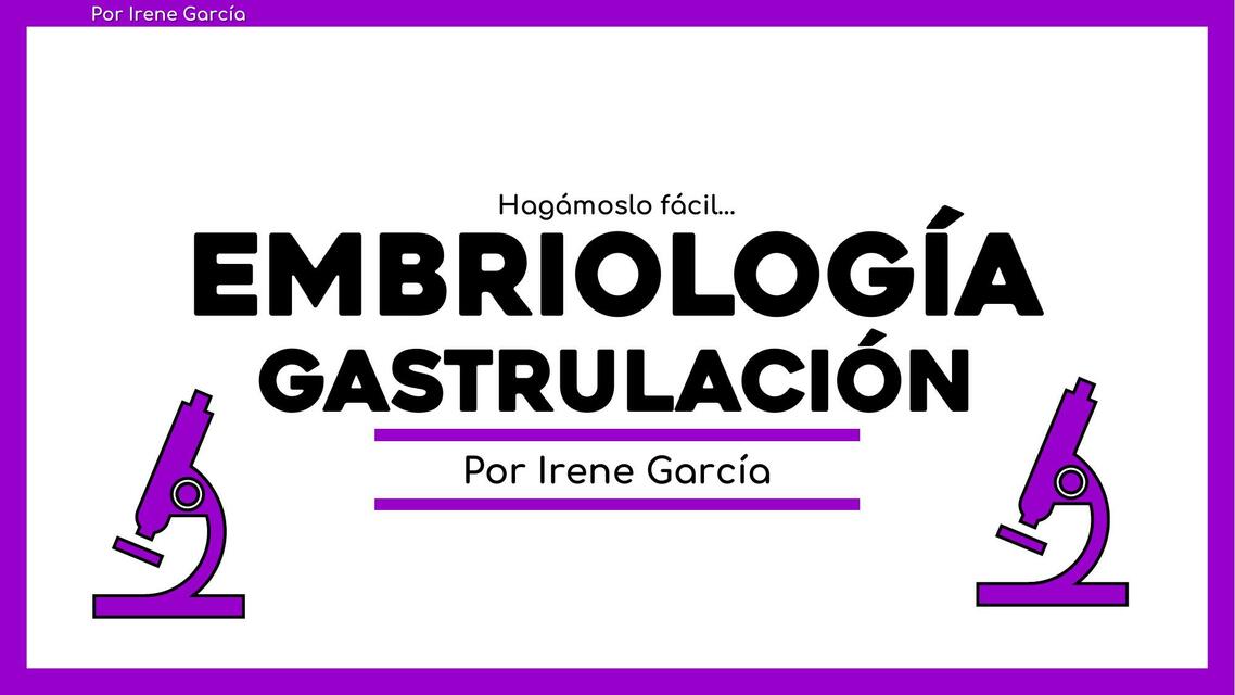 Embriología Gastrulación | Irene García | uDocz