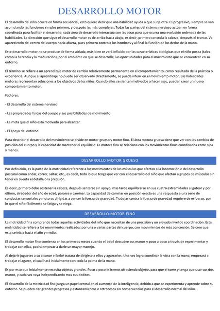 Desarrollo motor | Celeste Codutti | uDocz