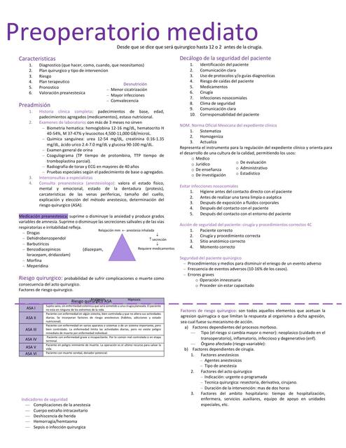 Preoperatorio mediato | MEDIKA NOTES | uDocz