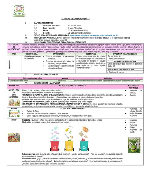 ACTIVIDAD DE APRENDIZAJE Del 18 al 22 de septiembr | Leonardo | uDocz
