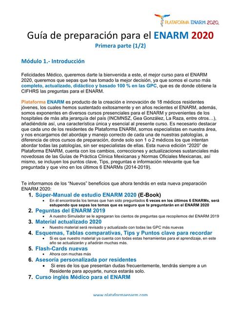 Guía de Preparación para el ENARM 2020 | Flavio Borges | uDocz