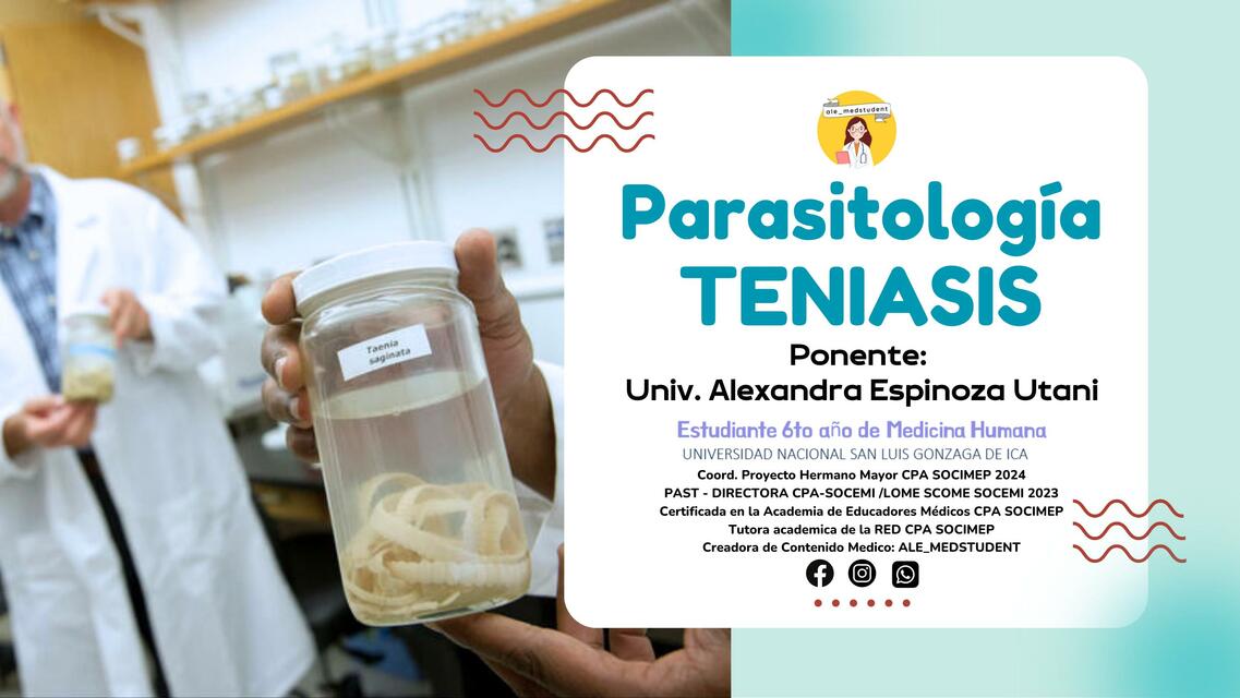 TENIASIS: Taenia Solium y Taenia saginata | Ale_medstudent | uDocz